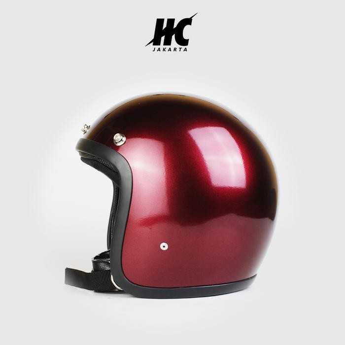 Jual Helm Slimhead Maroon Glossy Basic Black Leather All Size | Shopee ...