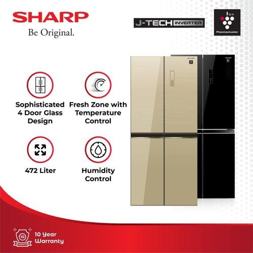 Jual KULKAS SHARP 4 PINTU KACA Multi doors SJ-IF51PG-BK/CG //SJ IF51 PG BK/CG New Queen Series ...