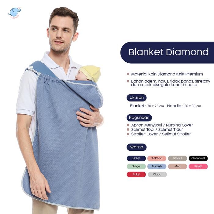 Jual Elephas 3 in 1 Blanket With Clip - Basic Series (Tanpa Tambah Nama ...