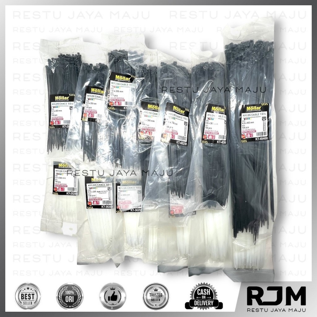 Jual [1 pack] MOLLAR Kabel ties tembal cable tie pengikat 20 25 30 40 ...