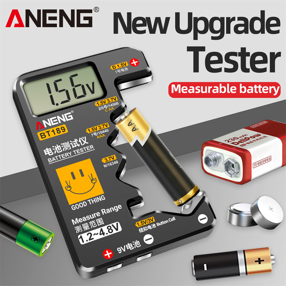 Jual New ANENG BT189 Universal Battery Tester 9V AA AAA Button Cell ...