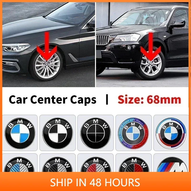 Jual 4pcs 68mm Car Wheel Center Cap Logo Hub Badge Rims Cover For BMW ...