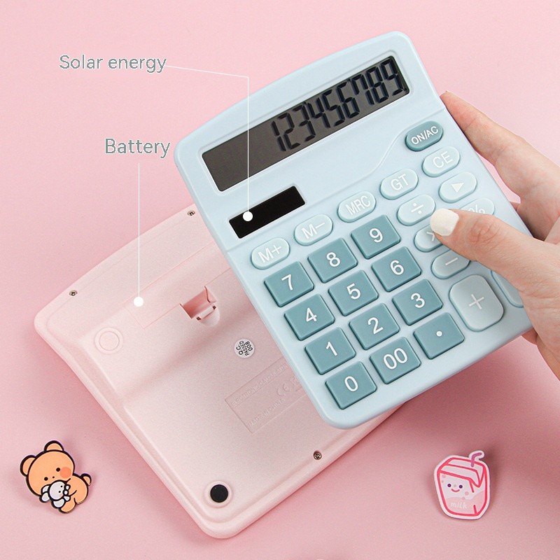 Jual 12 Digits Electronic Calculator Solar Calculator Dual Power Supply ...