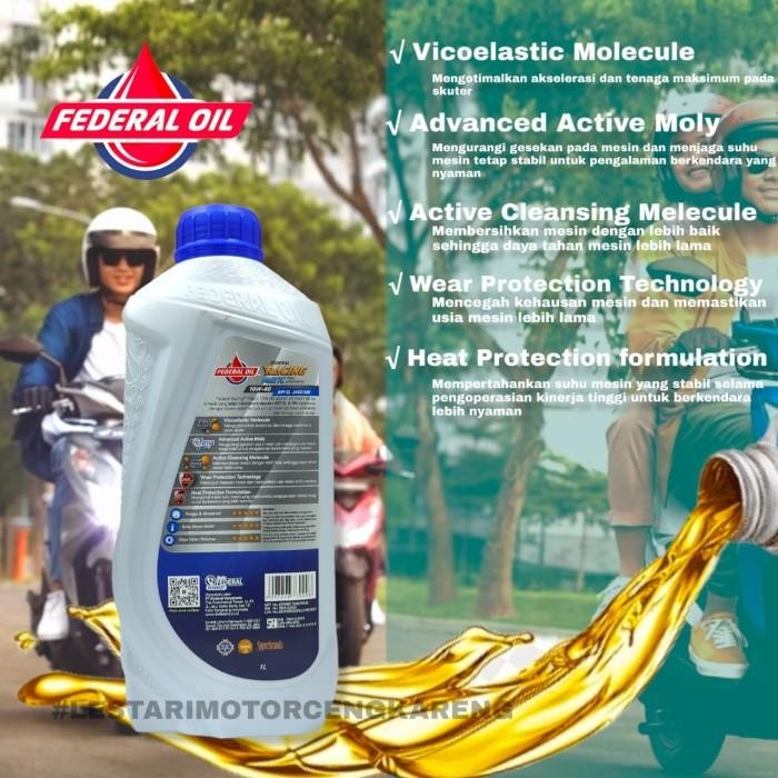 Jual Oli Federal Racing Motor Matic 10W 40 Api Sl Jaso Mb Full ...