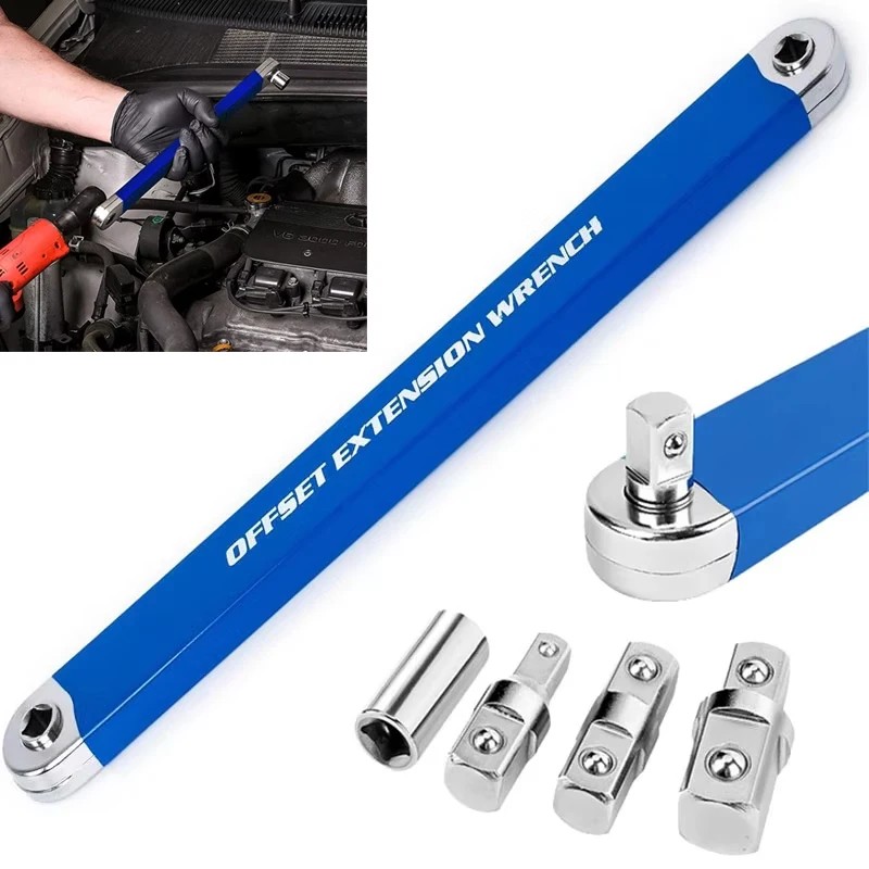 Jual IMPORT Tight Reach Extension Wrench Set, with 1/2", 1/4" and 3/8 ...