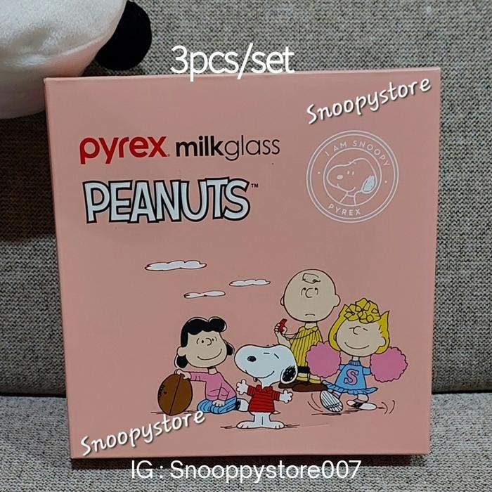 Jual Snoopy Peanuts pyrex milkglass 3pcs set | Shopee Indonesia