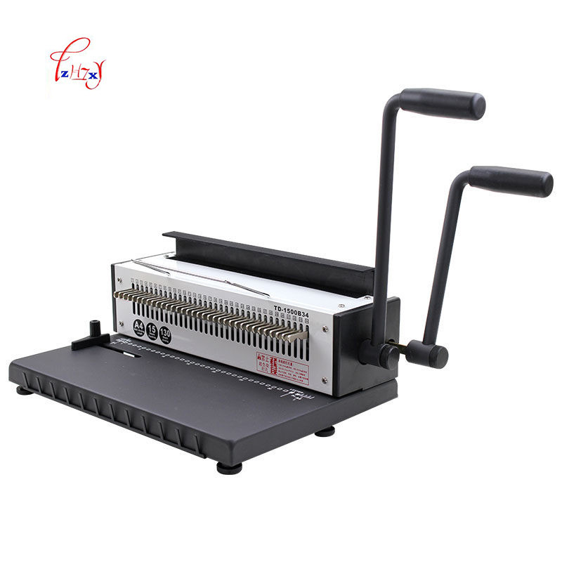 Jual TD-1500B34 Manual Wire binding machine 34 Holes Metal Spiral Wire ...