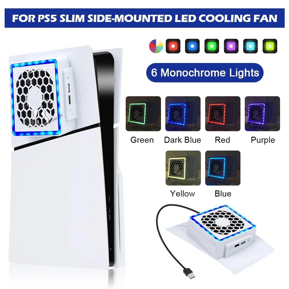 Jual NEW Side-Mounted Cooling Fan With LED Light 2 USB Ports Game ...