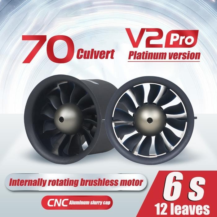 Jual FMS 70mm Ducted Fan EDF Jet 6S Pro V2 12 Blade With 3060-KV1900 ...