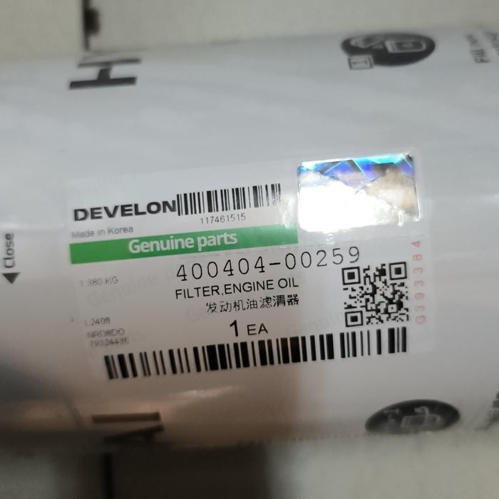 Jual Oil Filter Doosan Genuine 400404-00144 Premium | Shopee Indonesia
