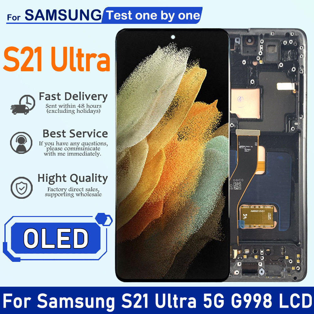 Jual OLED LCD For Samsung S21 Ultra 5G G998 G998U Display Touch Screen ...