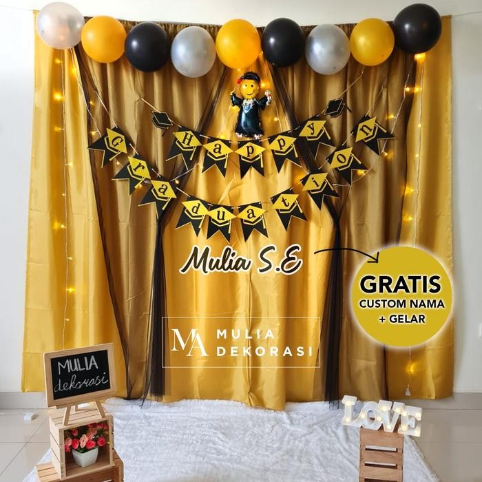 Jual Dekorasi Backdrop Wisuda Kelulusan Background DIY Paket Graduation ...