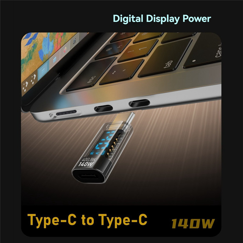 Jual USB C Adapter LED Wattage Display 140W 40Gbps 8K USB C Extension ...