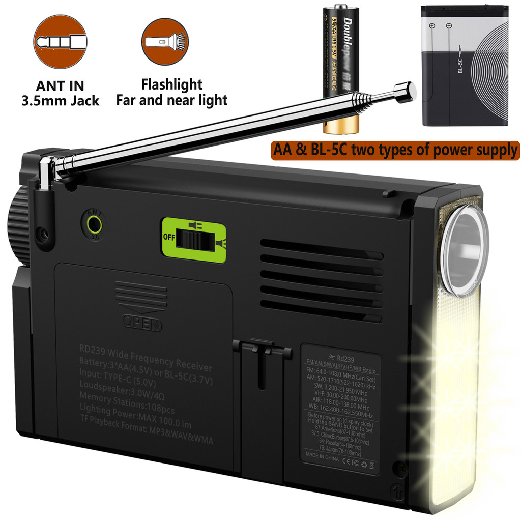 Jual New ver v3.3 Shortwave Radio AIR/VHF/AM/FM/SW/WB Bands Transistor ...