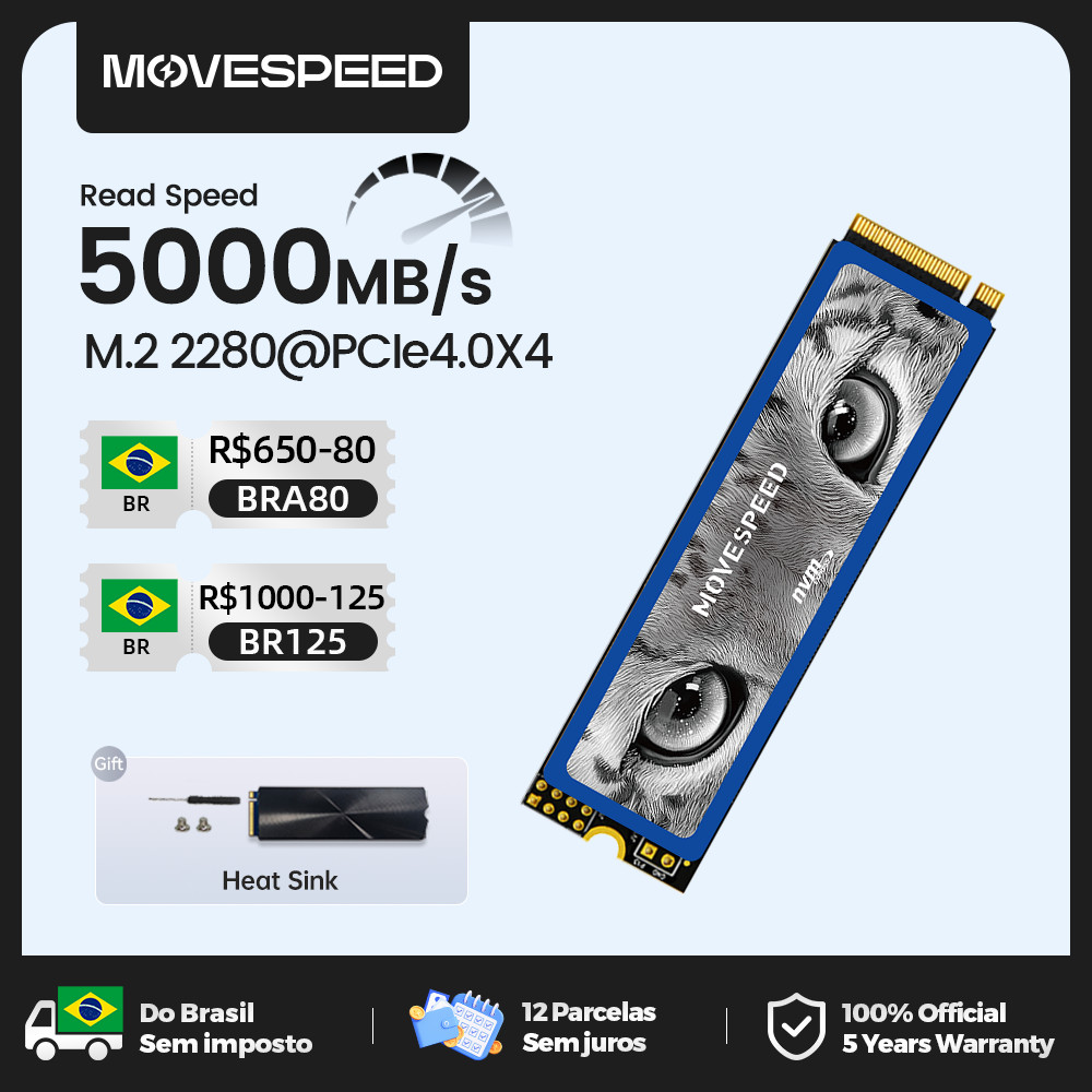 Jual MOVESPEED SSD NVMe M2 2280 5000MB/s 1TB Internal Solid State Hard ...
