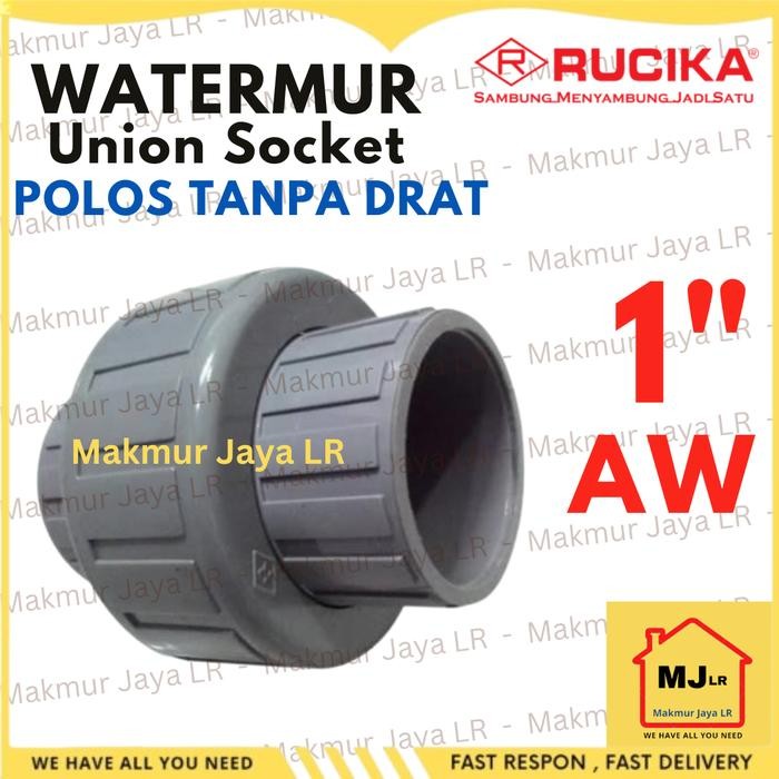 Jual Watermur 1" 1 Inch Aw Rucika Polos Tanpa Drat Union Socket Pvc Watermoor Water Moor Mur 1 ...
