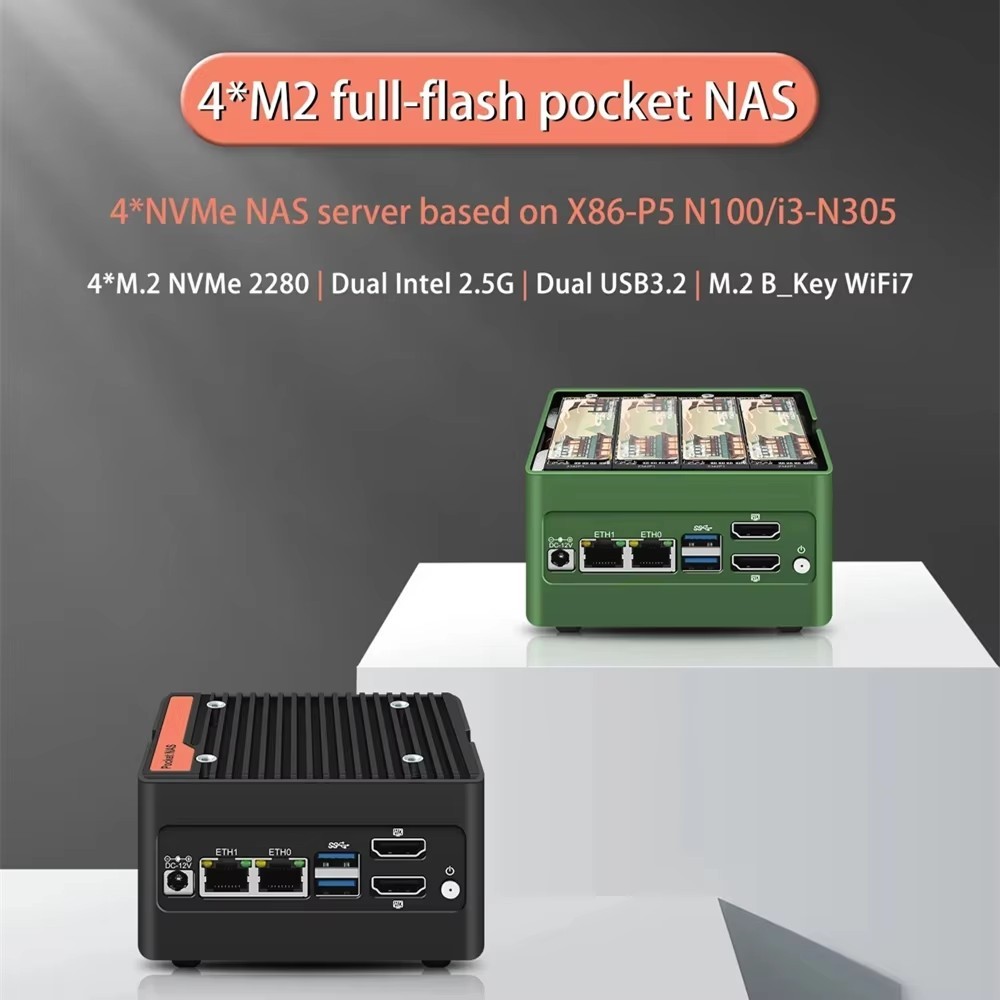 Jual Topton X86-P5 Pocket NAS Board PC Intel i3-N305 N100 2xi226-V 2.5G ...