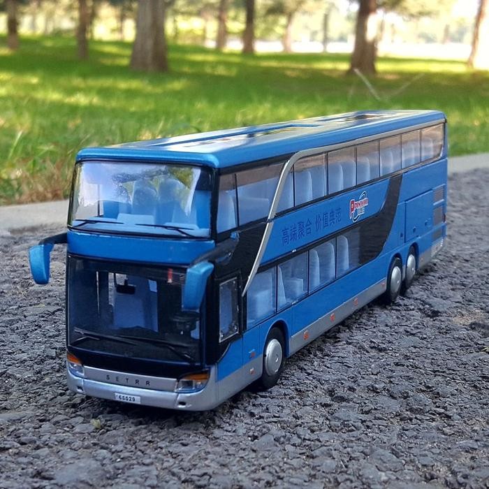 Jual Twh Alloy Bus Miniatur Double Decker Airport Shuttle Bus ...