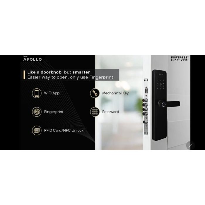 Jual SMARTLOCK FORTRESS TYPE APOLLO ECONOMIC SERIES - HANDLE PINTU ...