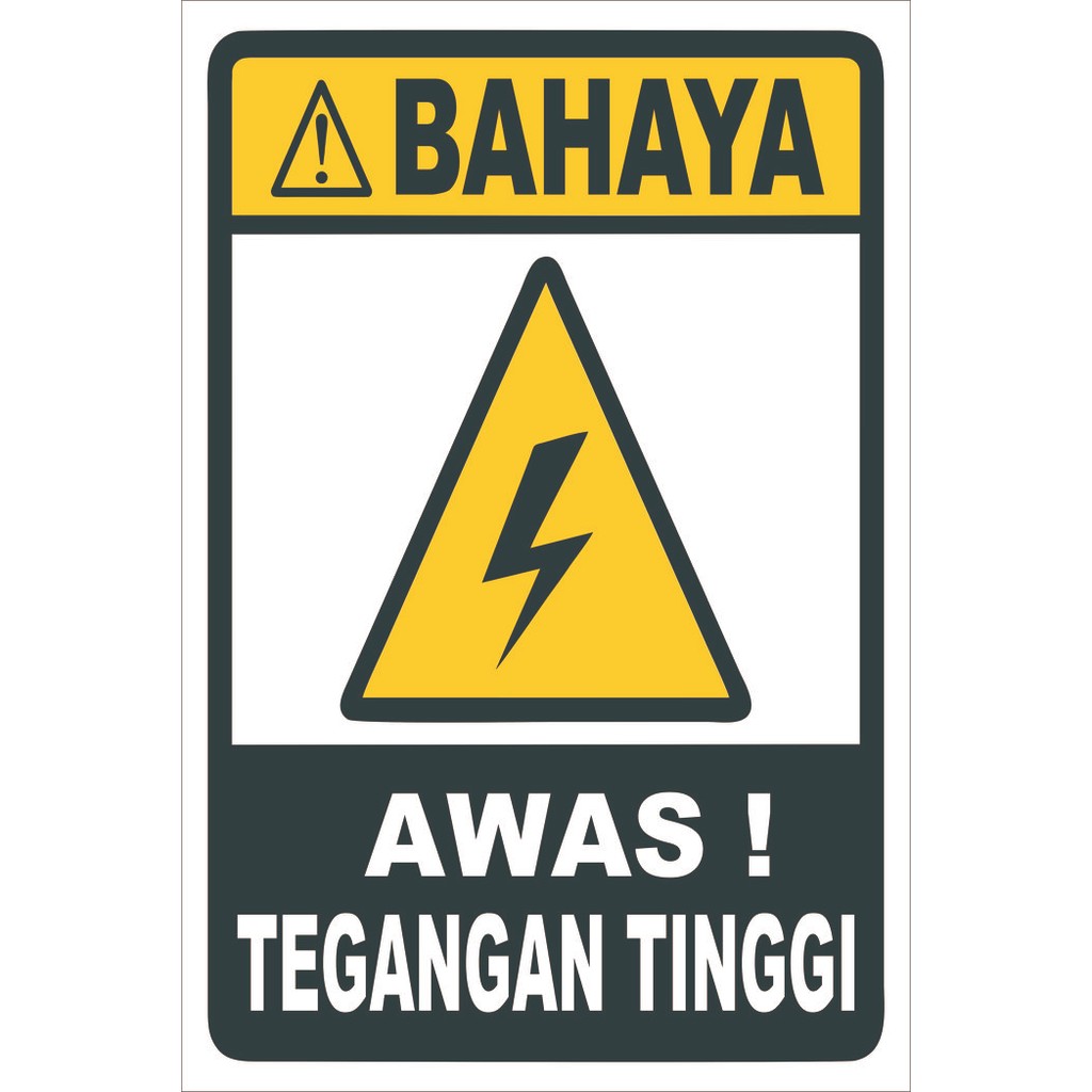 Jual Rambu K3 Bahaya Listrik Tegangan Tinggi 30Cm X 45Cm Plat Akrilik ...