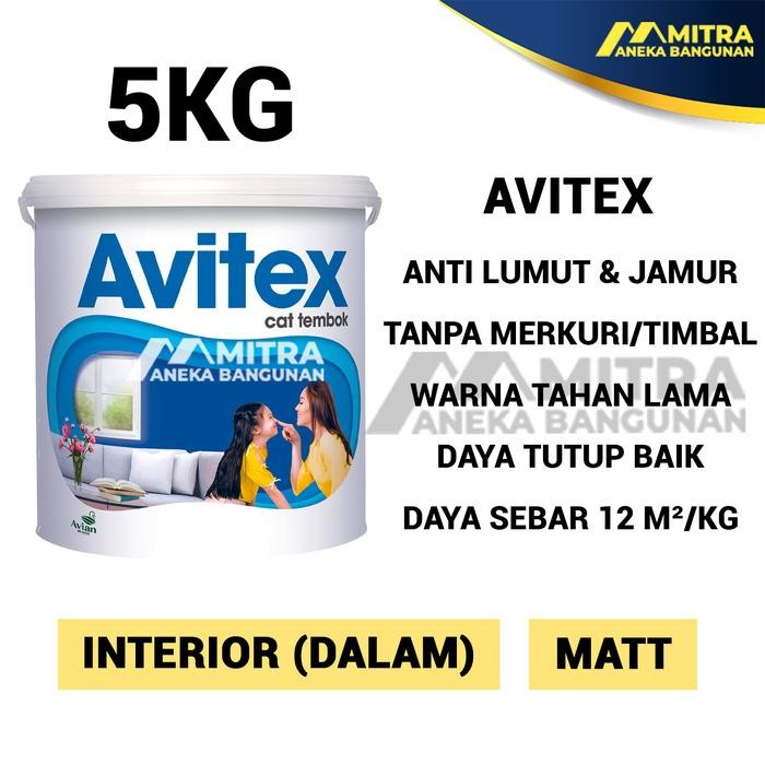 Jual Cat Tembok Interior Avitex 5 Kg / Avian N6 Warna Mocca Coklat ...