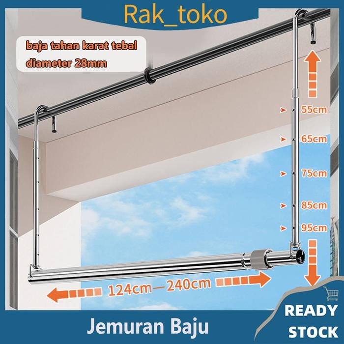 Jual Jemuran Portable Lipat Dinding Stainless Steel Untuk Balkon Kanopi ...