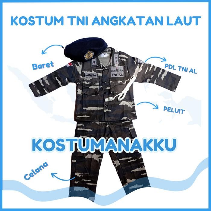 Jual Sale [Kostumanakimut] Baju Tni Al Loreng Angkatan Laut Anak-Kostum ...