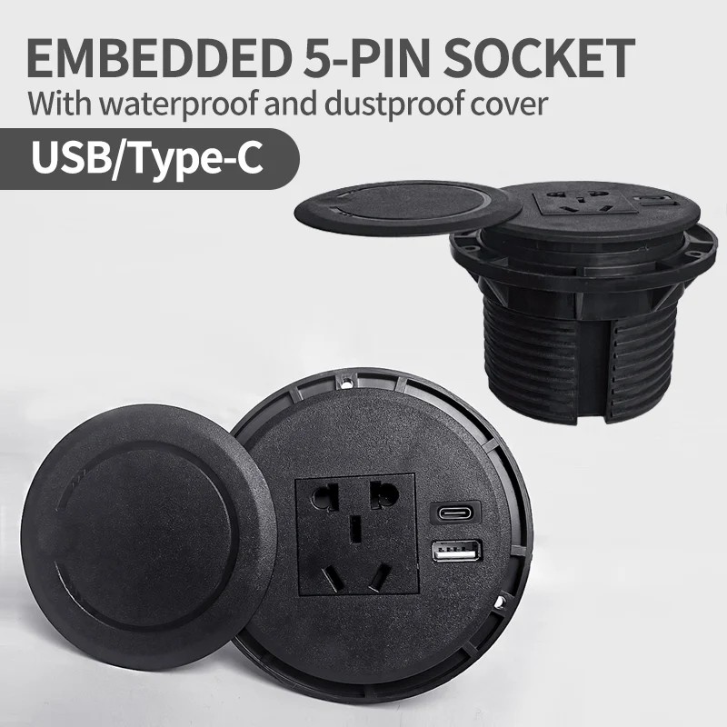 Jual Office desk power socket multi-function with 5-pin USB Type-C ...