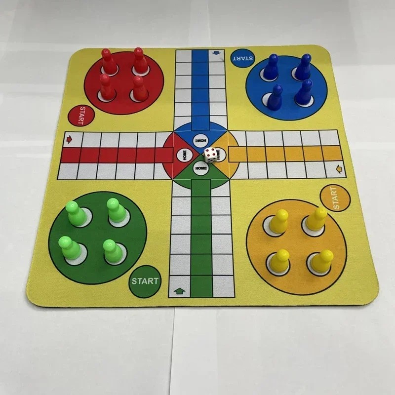 Jual Plastic Flying Chess Ludo With Mouse Pad Chessboard 24cm Set About ...