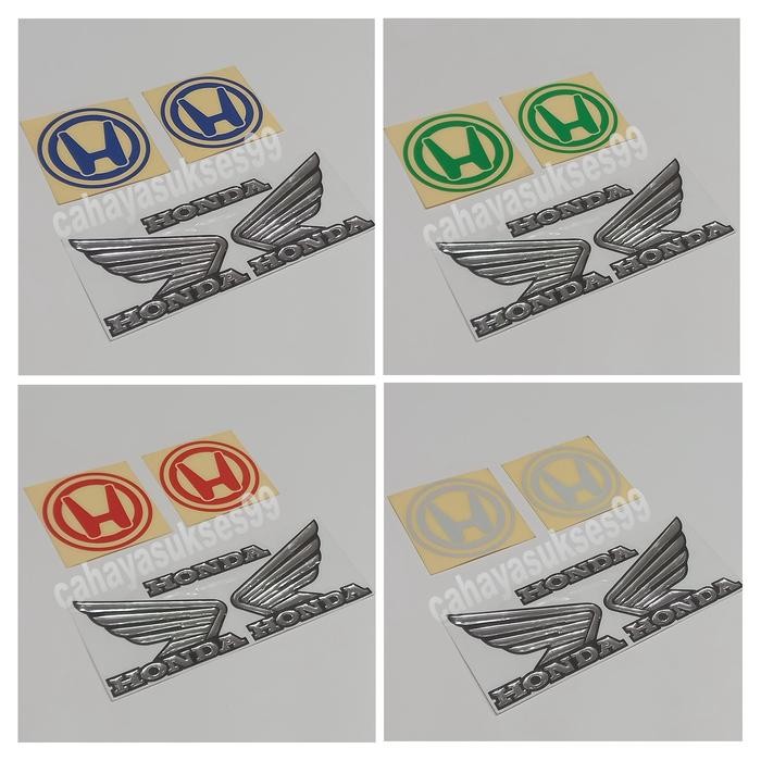 Jual Sticker Emblem Motor Timbul Sayap Honda Silver Size Besar Stiker ...