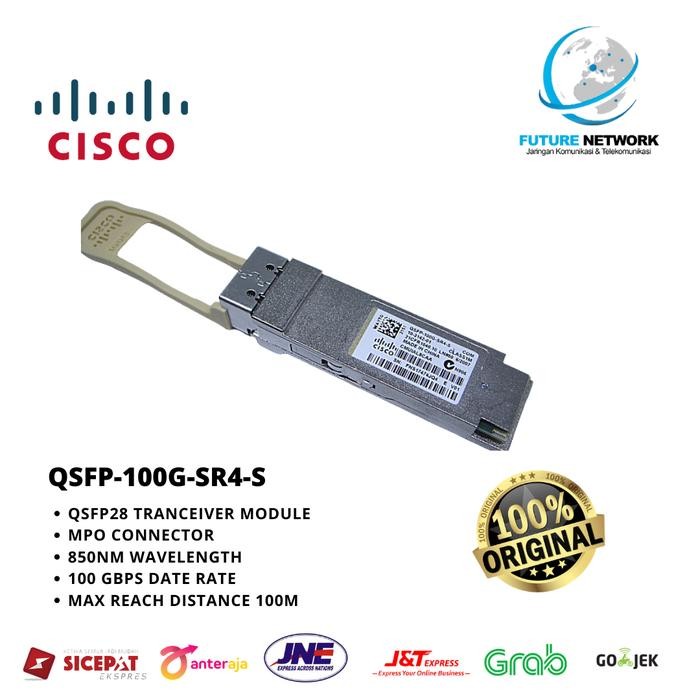 Jual CISCO QSFP-100G-SR4-S Transceiver Module MPO Connector 850NM ...