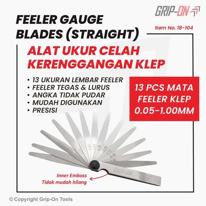 Jual TERSEDIA GRIP-ON FEELER GAUGE ALAT UKUR CELAH FULLER GAUGE 13 ...