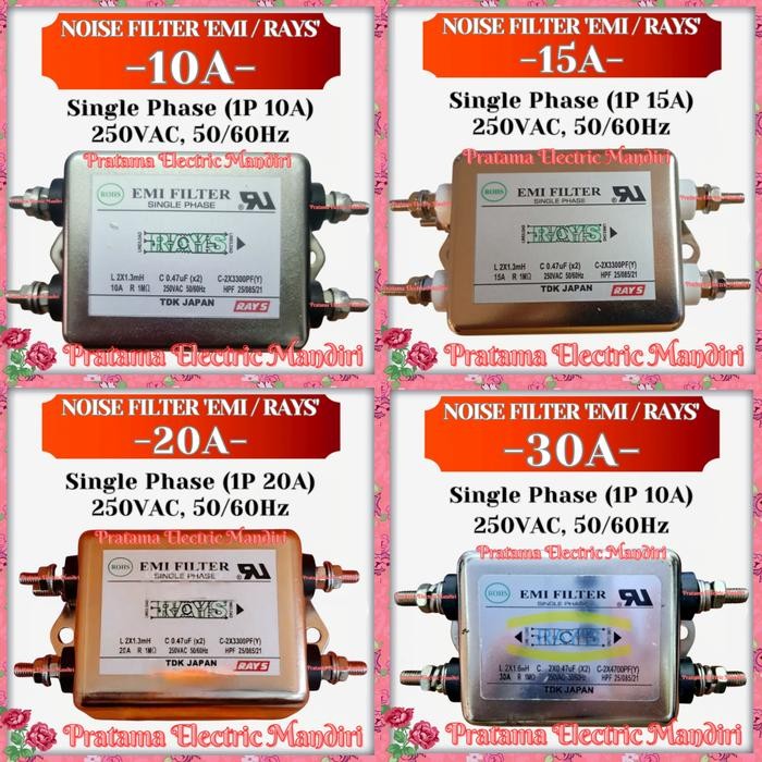 Jual EMI FILTER NOISE FILTER 15A 20A 30A SINGLE PHASE RAYS ORI ORIGINAL ...