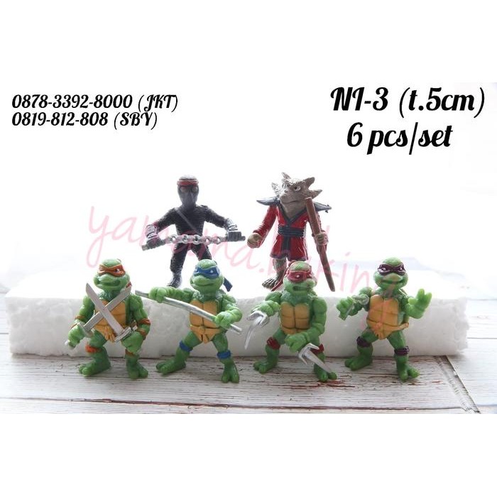 Jual NI-0003 Topper hiasan kue cake mainan ninja turtles kura kura ...