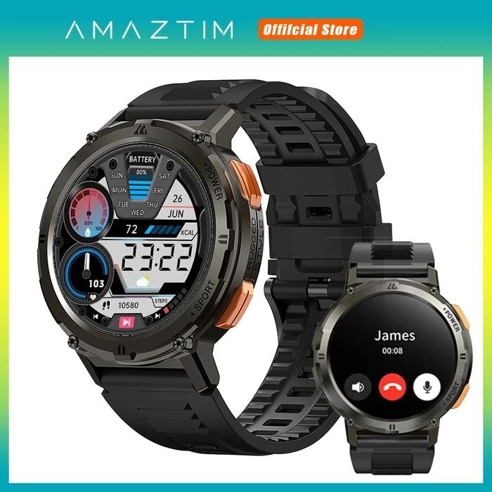 Jual Original AMAZTIM TANK T2 Military Smart Watches Men Bluetooth ...