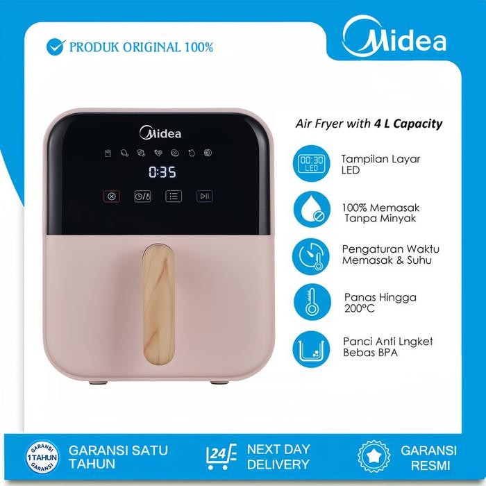 Jual PREMIUM [TURUN HARGA] Midea AirFryer 4L Digital 650 Low Watt SNl ...