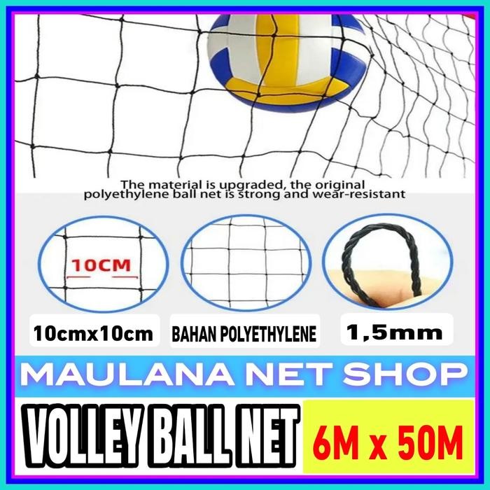 Jual Jaring Pengaman Lapangan Voly Futsal Baet 6mx50m Maulana Net Bola ...