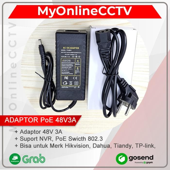 Jual Adaptor 48 Volt 3 Ampere 48V 3A 150 watt For NVR CCTV PoE ...