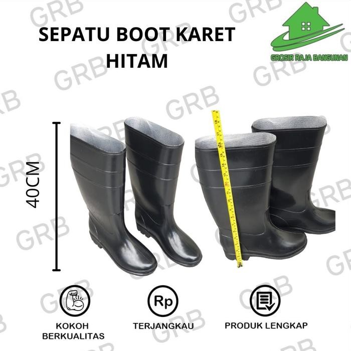Jual New Sepatu Boot Tinggi Hitam APD Karet Bahan PVC Tinggi 40CM ...