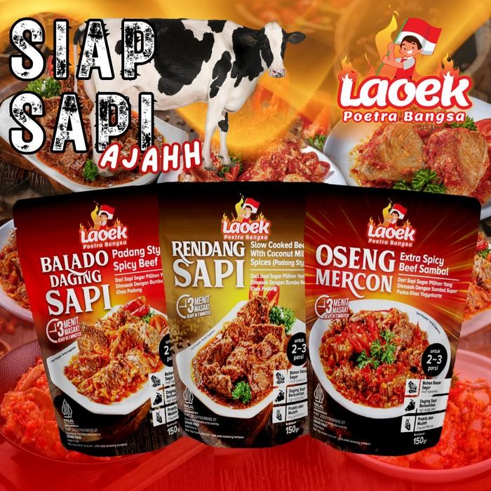 Jual New Paket 3 Sapi Pedas Spicy (Balado Daging Sapi + Rendang Sapi ...