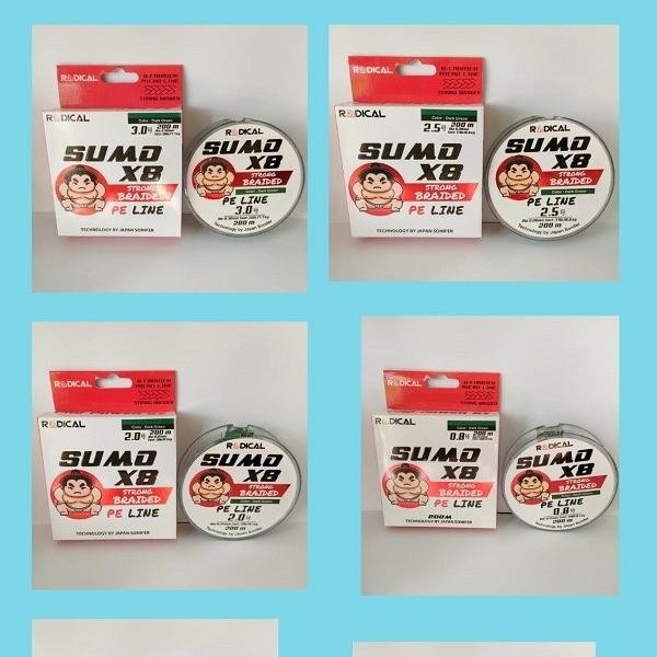 Jual Senar Pancing Braid Pe Line Radical Sumo X8 200M Hijau Senar Pe ...