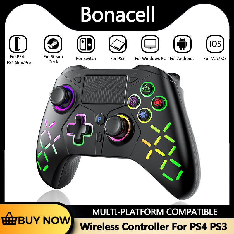 Jual For PS4 PS3 BT Wireless Controller No Delay Dual Vibration 6-Axis ...