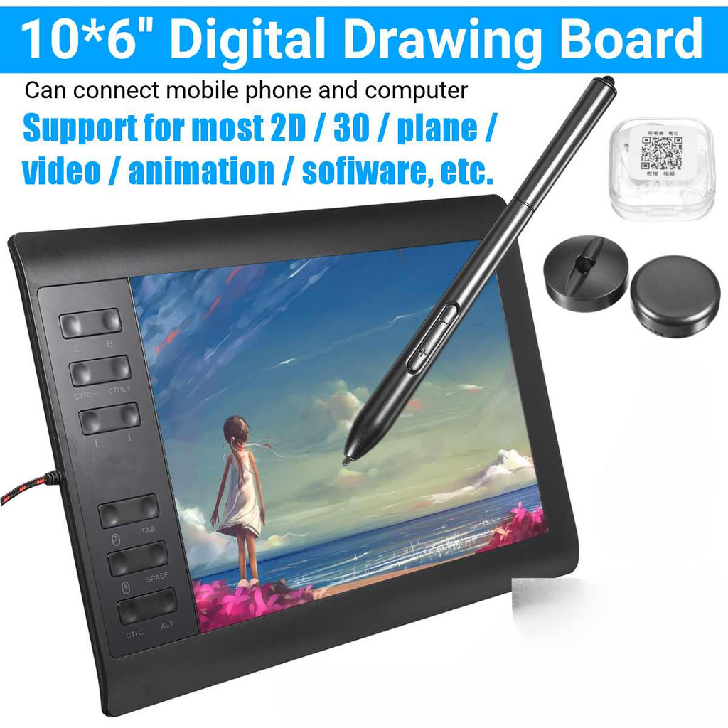 Jual 9.4x14.17 Inches Digital Pen Tablet Anime Graphic Tablet for ...