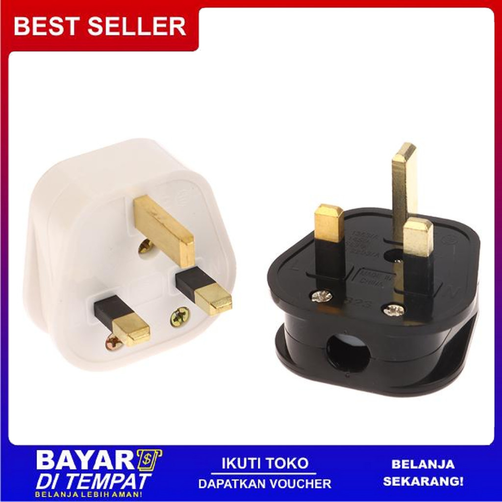 Jual FREE ONGKIR UK STANDARDS BRITISH MAINS SQUARE PIN PLUG 3 PIN 13A ...