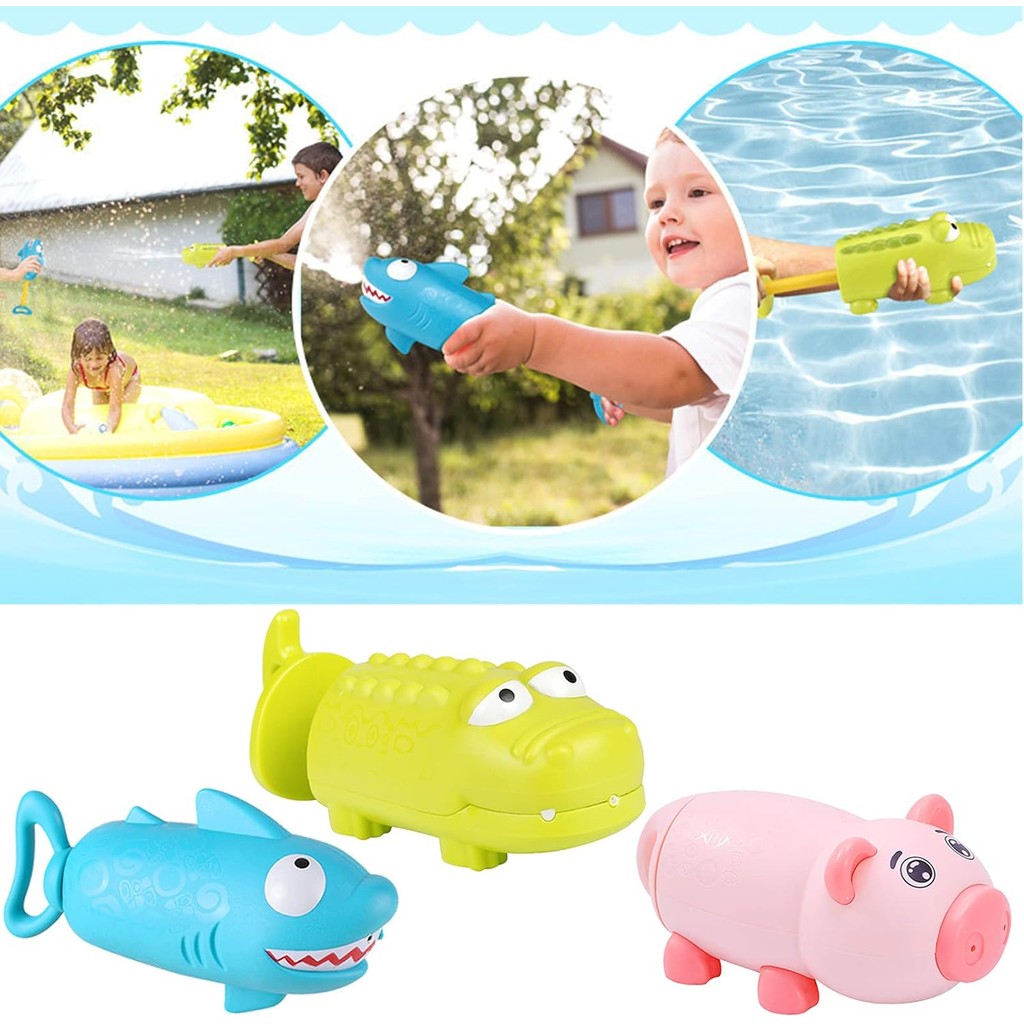Jual Pull-Out Water Guns Toy Crocodile Shark Piglet Water Gun Safe Kids ...