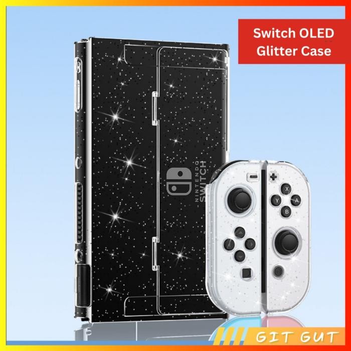 Jual Nintendo Switch OLED Glitter Crystal Clear Case Casing Cover Mika ...