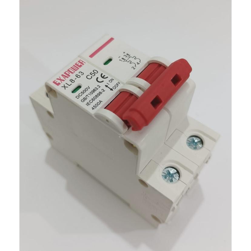 Jual MCB DC 2P 10A 16A 20A 32A 40A 50A 63A 500V Circuit Breaker DC PV AKI | Shopee Indonesia