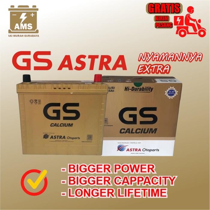 Jual AKI GS CALCIUM ASTRA 65B24LS 12V 55 AH MOBIL CRV, HRV, YARIS ...