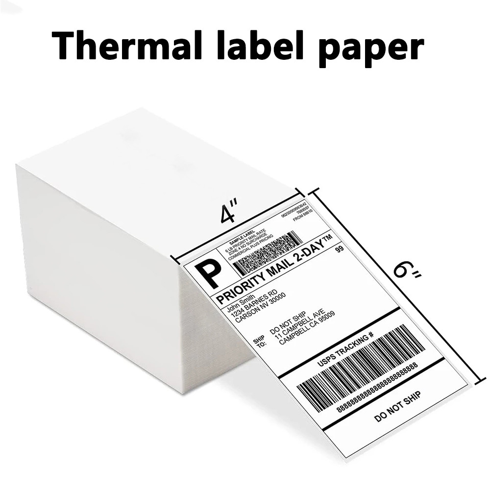 Jual 4"x6" Thermal Label Paper 100x150mm 100 Sheets / Stack Adhesive ...