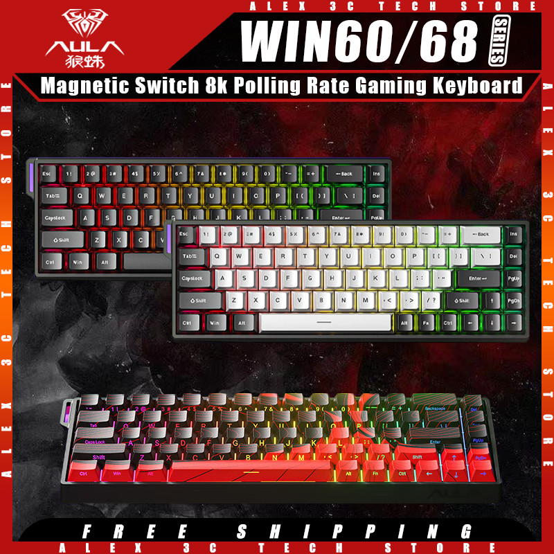 Jual AULA WIN60 WIN68 HE MAX Mechanical Keyboard Magnetic Switch 8k ...
